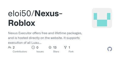 GitHub Eloi Nexus Roblox Nexus Executor Offers Free And Lifetime Packages And Is Hosted
