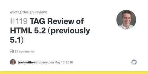 tag review of html 5 2 previously 5 1 · issue 119 · w3ctag design