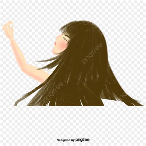 Look Up Png Image Long Haired Female Character Looking Up Long Hair
