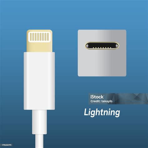 파란색 배경에 번개 케이블 와이어 벡터 일러스트 레이 션 Eps 10 Usb 케이블에 대한 스톡 벡터 아트 및 기타 이미지