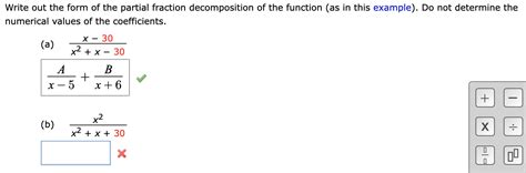 Solved Write Out The Form Of The Partial Fraction
