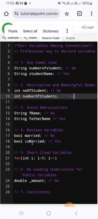 #005- Dart Programming | Flutter Codes || Variables Naming Conventions ...