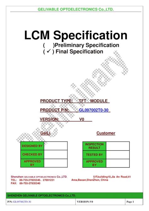 Pdf Lcd Specification Dokumentips