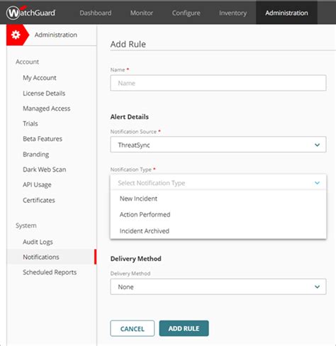 configure threatsync notification rules