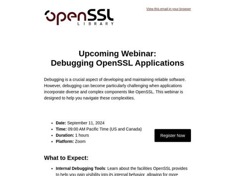 Openssl Software Services Inc On Linkedin Webinar Debugging Openssl