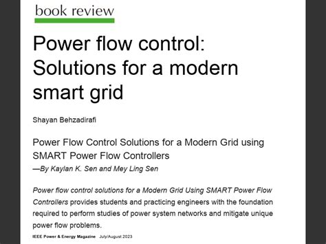 Ieee Power And Energy Magazine Julyaugust 2023power Flow Control