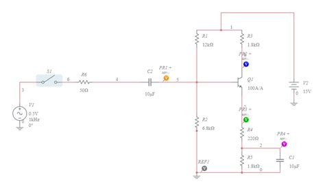 Circuito Amplificador Com Transistor Bjt Multisim Live