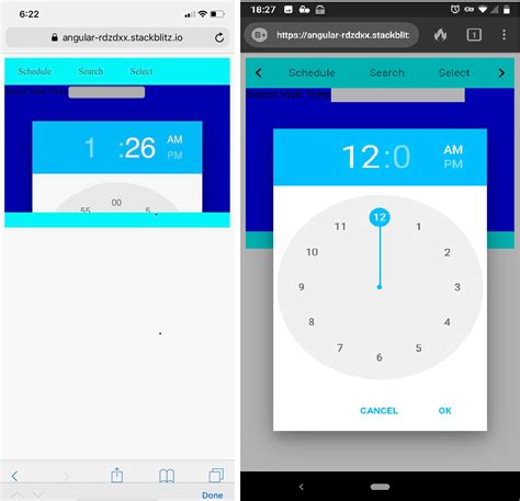 Angular Ngx Material Timepicker Iphone Css Ignores Position Fixed