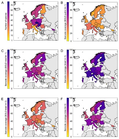 Barcode Coverage Maps Of Mollusca A Number Of Monitored Species Per