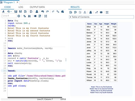 Solved Proc Report Ods Output With A Dynamic Footnotes F Sas