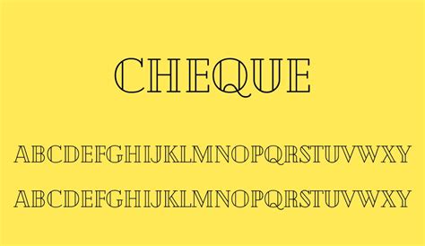 Cheque Font Font Tr