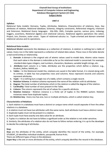 cs502 dbms unit 2 1692116698 pdf relational database relational
