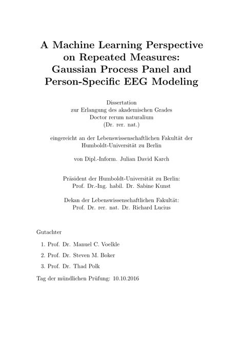 Pdf A Machine Learning Perspective On Repeated Measures