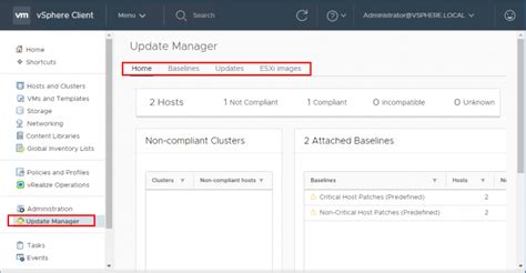 Configuring Vmware Esxi 67 Quick Boot And Html5 Vsphere Update Manager