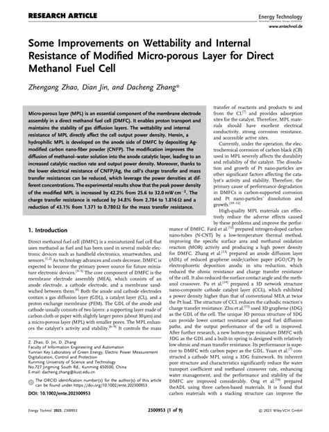 Some Improvements On Wettability And Internal Resistance Of Modified