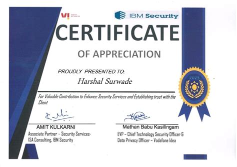 Harshal Surwade On Linkedin Appreciation Ibmsecurity