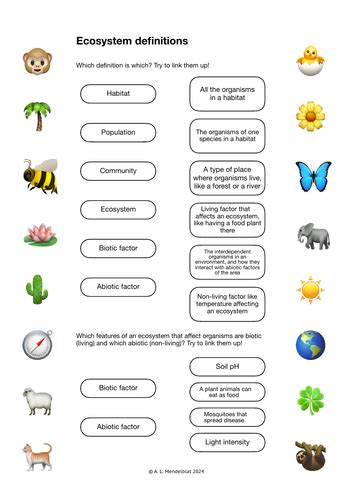 Aqa Ecosystem Worksheets Gcse 9 1 Biology Teaching Resources