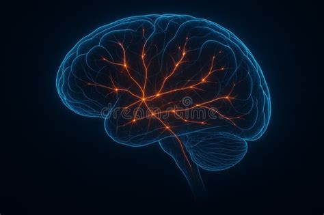 A Stunning 3D Representation of a Brain, Illuminated by Glowing Blue ...