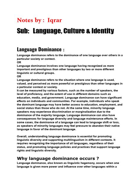 Language Culture And Identity 2 Pdf Identity Social Science