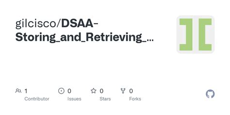 Github Gilciscodsaa Storingandretrievingdata