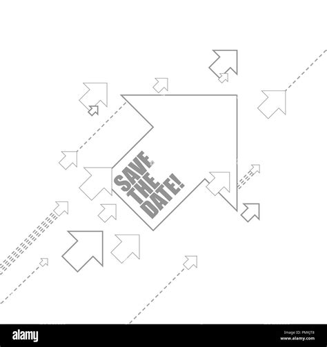 Save The Date Multiple Arrows Following A Leader Concept Isolated Over A White Background Stock
