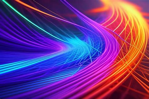 Premium Ai Image Vivid Neon Abstract Concept Of Ai Technology Motion Of Digital Data Flow