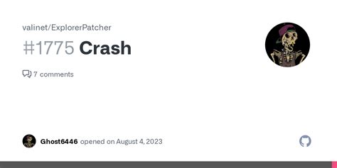 Crash · Issue 1775 · Valinetexplorerpatcher · Github