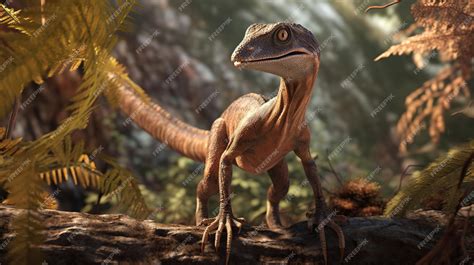 Premium Photo Compsognathus Longipes In The Forest A Dinosaur Of The