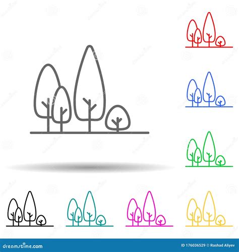 Forest Multi Color Set Icon Simple Thin Line Outline Vector Of Landspace Icons For Ui And Ux