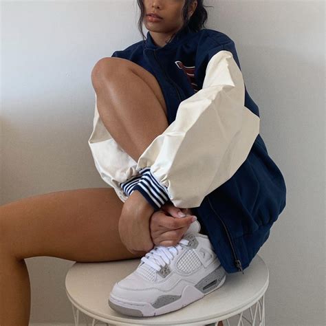 Autumn Style Air Jordan 4 Retro Oreo Jordan Retro 4 Outfits Women Retro 4 Jordans Outfit