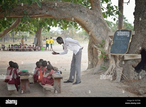A Class Under A Tree At The Loreto Primary School In Rumbek South