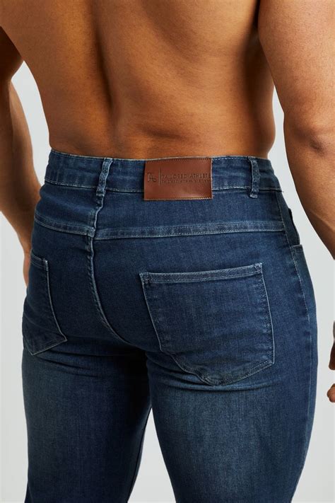 Muscle Fit Jeans In Mid Blue