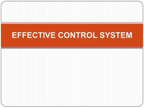 Effective Control System Pptx