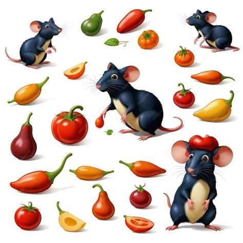 Vector De Ratatouille Conjunto Fondo Blanco Aislado Vector Premium