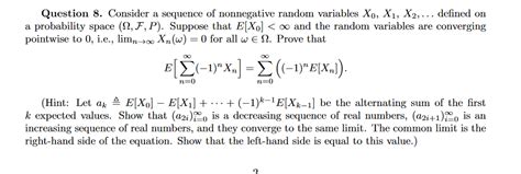 Question 8 Consider A Sequence Of Nonnegative Random
