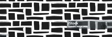손으로 그린 그런 지 사각형과 사각형 완벽 한 패턴 기본 직선 모양 직사각형 프레임 기하학적 굵은 줄무늬 또는 벽돌 검은색에 대한 스톡 벡터 아트 및 기타 이미지 Istock
