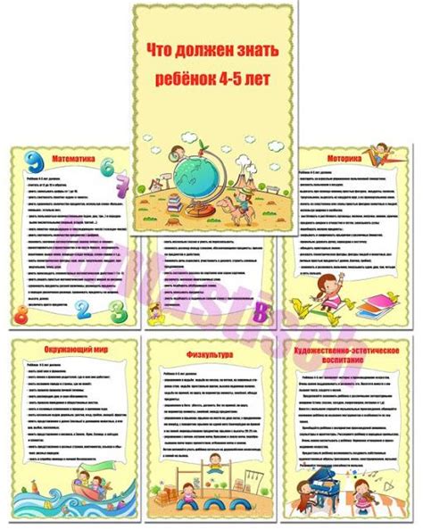 Папка передвижка для детского сада Что должен знать ребенок 4-5 лет ...