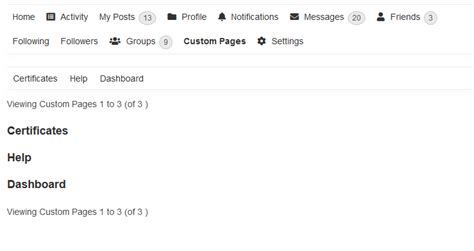 Plugin BP Custom Pages BuddyPress User