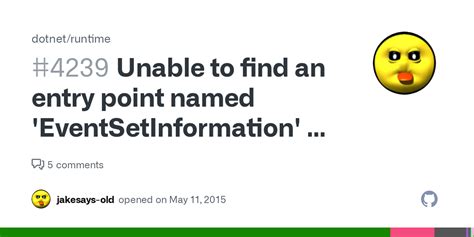 Unable To Find An Entry Point Named Eventsetinformation In Dll