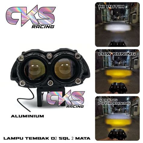 Lampu Tembak Sorot Led Sql 2 Mata 40 Watt Tipe Laser D2 Kuning Putih