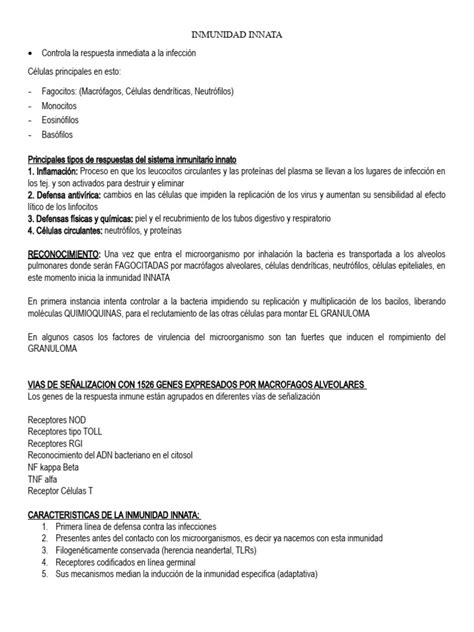 Inmunidad Innata Pdf Sistema Inmune Innato Sistema Inmune