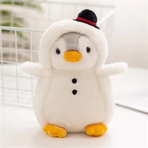 Peluche Pingüino Disfrazado Con Capucha Nieve Navide Kawaiii Mercadolibre