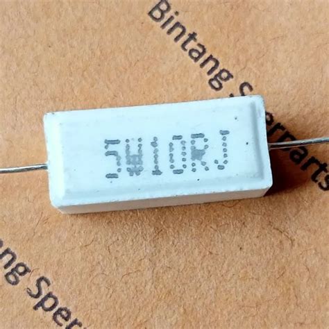 10 Buah Resistor Kapur 5 Watt 10 Ohm Resistor 5w 10 Ohm Resistor