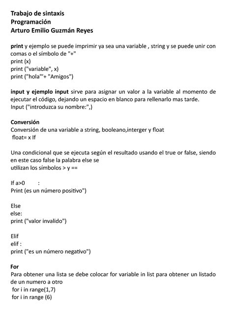 Programación Terminos Trabajo De Sintaxis Programación Arturo Emilio