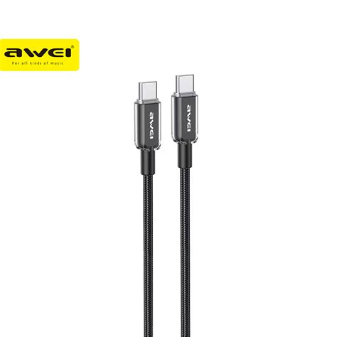 Awei Cl T Type C To Type C Data Transfer Mobile Cable Fast Charging W Quick Charge Cord