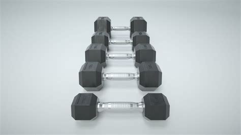육각 아령 세트 및 랙 3d 모델 12 C4d Free3d