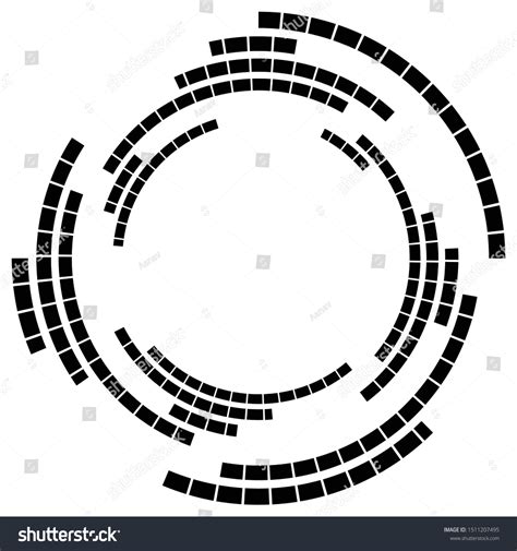 Segmented Circle Rotationcircular Radial Dashed Lines Stock Vector