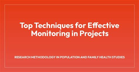 Top Techniques For Effective Monitoring In Projects Sociohealth