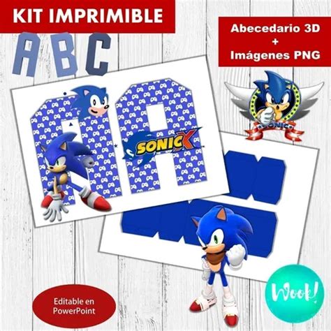 Kit Imprimible Letras 3d Editables Sonic Meses Sin Interés