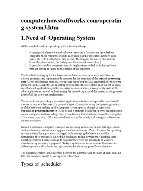 Types Of Scheduler Pdf Scheduling Computing Operating System